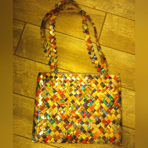 Bags | Mexican Candy Wrapper Tote With Purple Zipper Fun And Functional ...